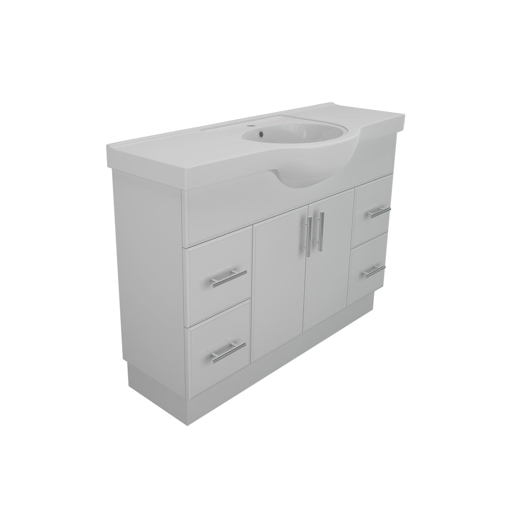 Antonio 1200 Semi Recessed Vanity Unit White Gloss Finish