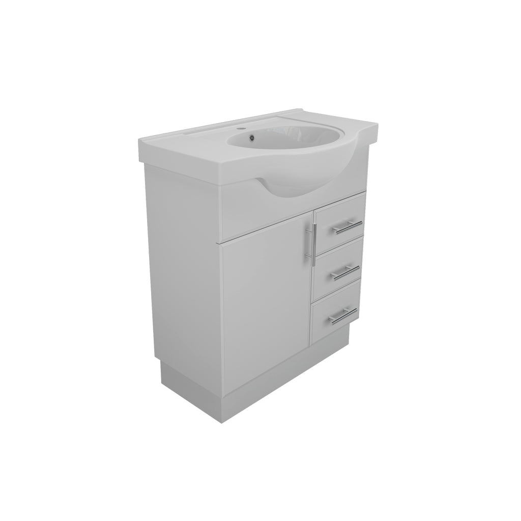 Antonio 750 Semi Recessed Vanity Unit White Gloss Finish