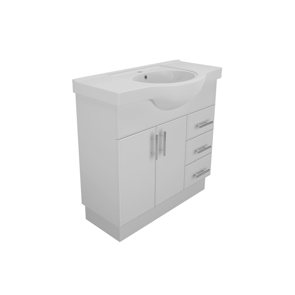 Antonio 900 Semi Recessed Vanity Unit White Gloss Finish