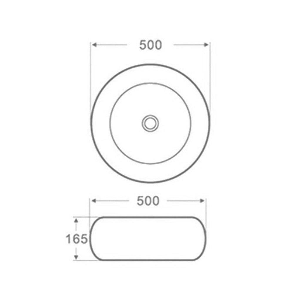 Rondo Round Abover Counter Basin No Tap Hole
